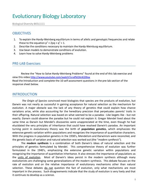 Evolutionary Biology Lab Evolutionary Biology Laboratory Biological