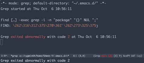 Garbled Code In Results Returned By Projectile Grep Projectile Ripgrep Projectile Ag