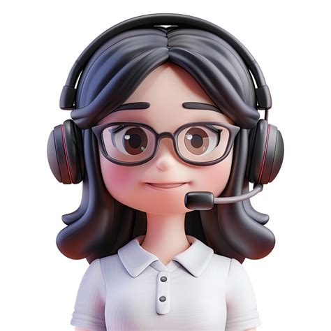 3d Cartoon Call Center Character 47130338 Png