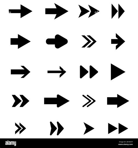 Arrow Icon Set Isolated On A White Background Flat Vector