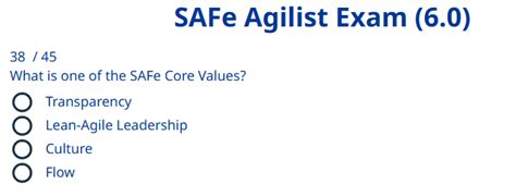SAFe Agilist Exam 60 38 45 What Is One StudyX