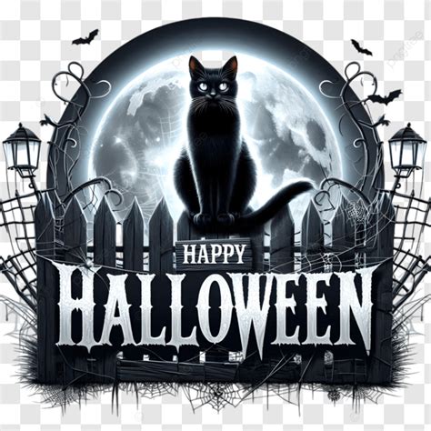 달과 함께 짜증나는 할로윈 검은 고양이 으스스한 할로윈 검은 고양이 보름달 Png 일러스트 및 이미지 에 대한 무료 다운로드 Pngtree