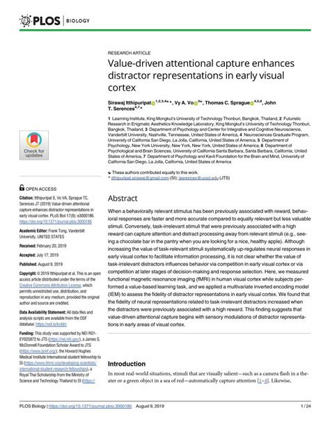 Pdf Value Driven Attentional Capture Enhances Distractor