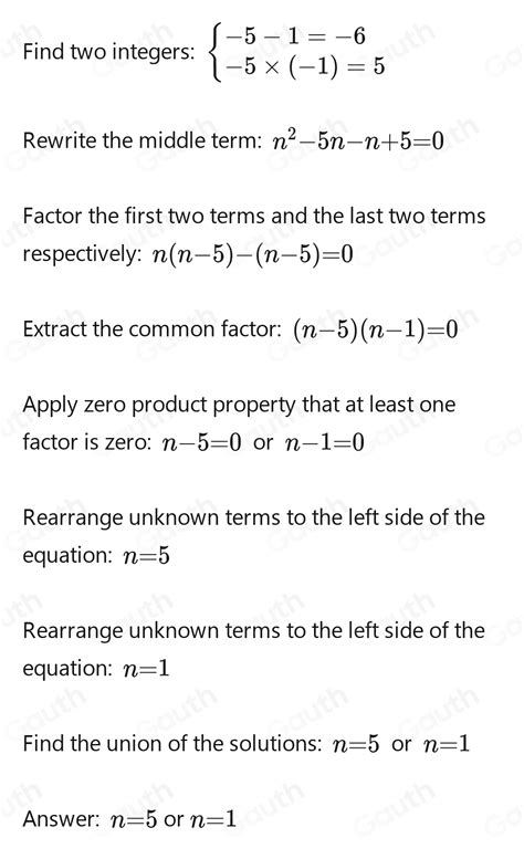 solved n 2 6n 5 0 [math]