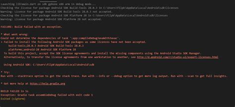 Android Studio FAILURE Build Failed With An Exception Pops Up