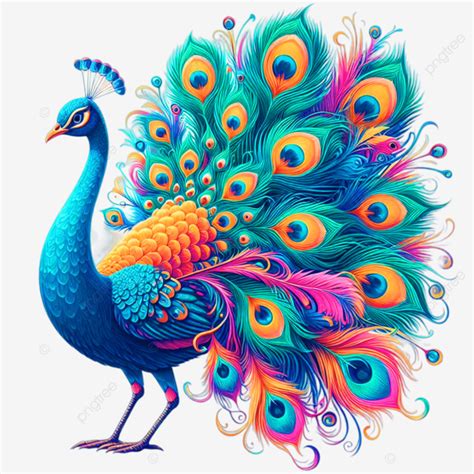 Peacock With Colorful Feathers Peacock Colorful Feathers Peacock