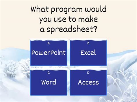 Spreadsheet Introduction Quiz