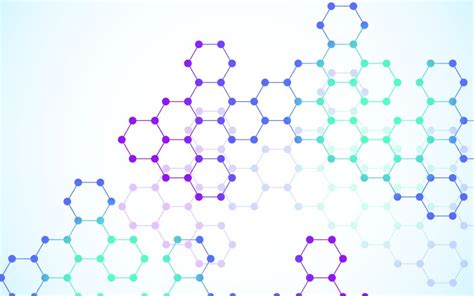 Hexagonal Molecules Background Molecular Vector Image