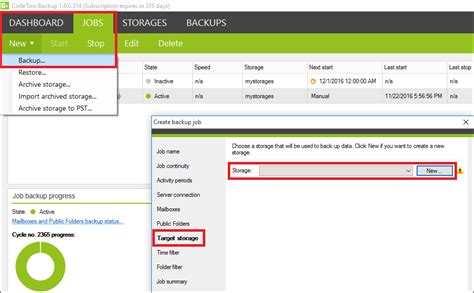 how to manage backup storage codetwo backup user s manual
