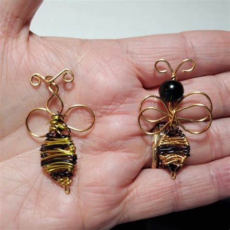 Wire Wrap Bee Pendants Diy Bee Jewelry Diy Bee Jewelry Wire Work Jewelry