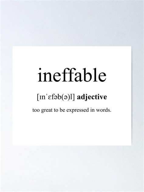 Ineffable Definition Poster Dictionary Collection