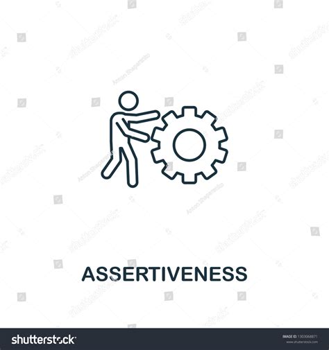 Assertiveness Icon Thin Outline Creative Assertiveness Stock Vector