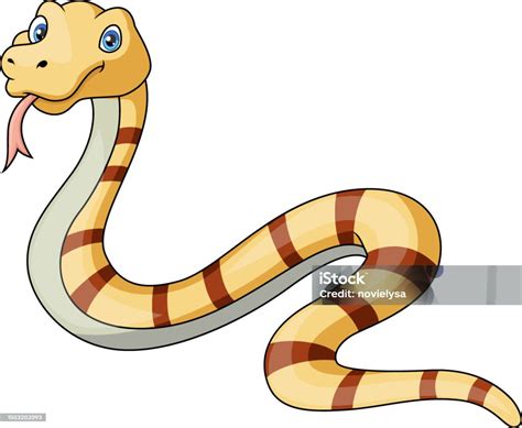 Kartun Ular Lucu Dengan Latar Belakang Putih Ilustrasi Stok Unduh