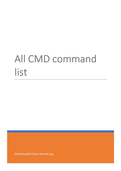 All Cmd Commands Downloaded From Aiemd All Cmd Command List A