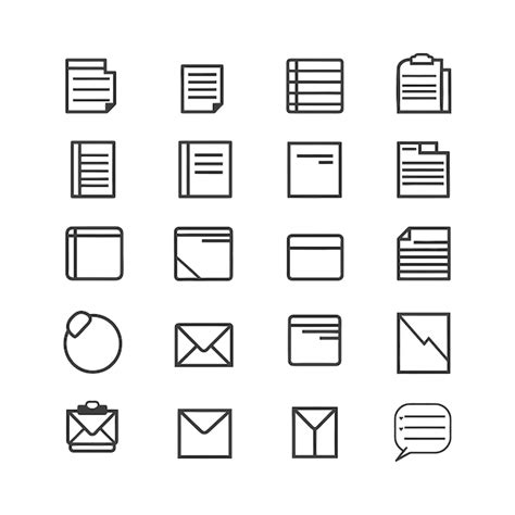 Premium Vector Minimalist Line Art Icon Document Collection Set Logo Symbol