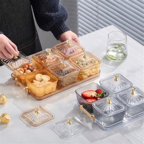Square Cny Jam Tray Thick Typecandy Tray Fruit Tray Cny Living Room