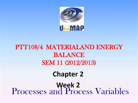 Material Energy Balance Processes Variables