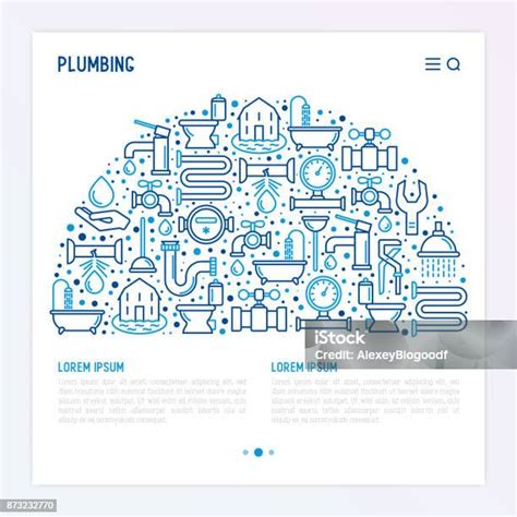 욕조 샤워 파이프 렌치 얇은 라인 아이콘으로 30 원에 개념을 배관 드롭 누설 미터 플런저 현대 벡터 일러스트 레이 션 배너 웹 페이지 인쇄 미디어 개념에 대한 스톡 벡터