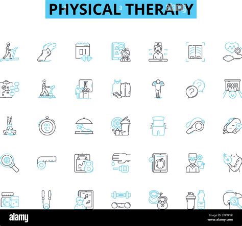 Physical Therapy Linear Icons Set Rehabilitation Exercises Manual Orthopedic Strength
