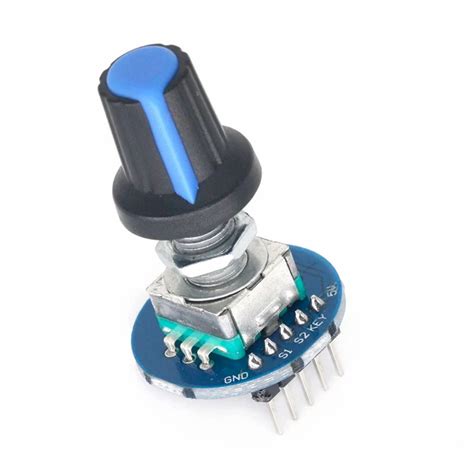 Digital Rotary Encoder Module Rotary Potentiometer With Knob Cap रोटरी पोटेंशियोमीटर Labsguru