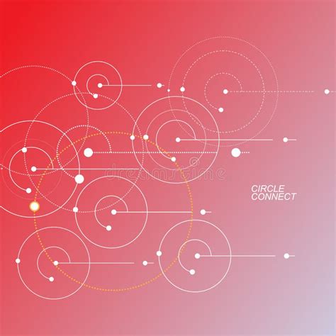 Connect Lines Background Network Circles Dots Abstract Connection Element Stock Vector