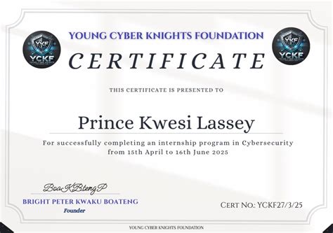 Linkedin Cybersecurity Ethicalhacking Internship Prince Lassey