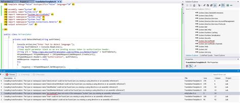Net Missing Namespaceassembly Errors In T4 Files Stack Overflow