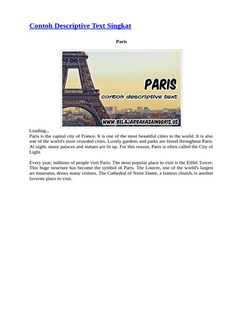 Contoh Descriptive Text Singkat Pdf