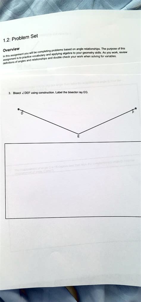Solved Bisect Def Using Construction Label The Bisector Ray Eg 12
