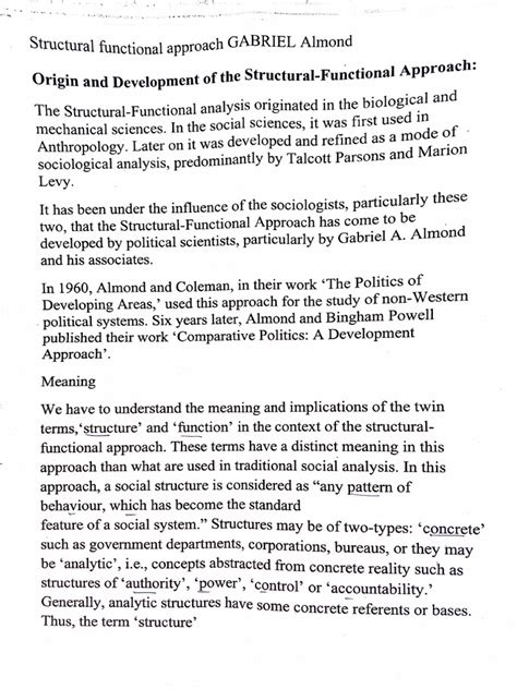 Structural Functional Approach Gabreil Almond Pdf