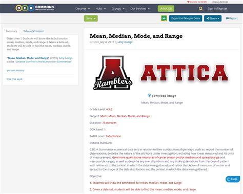 Mean Median Mode And Range OER Commons