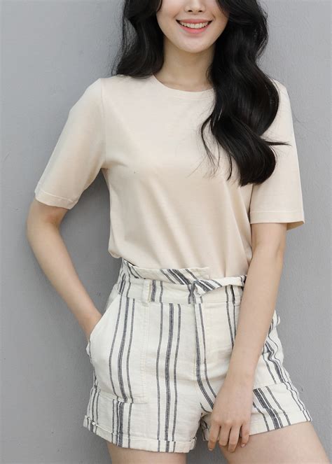 Sinclair 싱클레어 프리미엄 코튼실크 티셔츠 무지 베이지