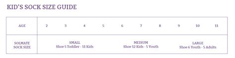 Sock Size Guide Solmate Socks