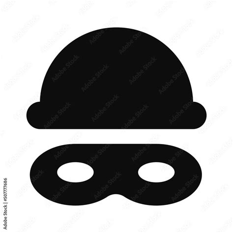 Masked Thief Vector Illustration Icon Black Symbol Isolated On White Background Stock Vector