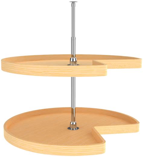 Rev A Shelf Ld Nw Lazy Daisy Natural Wood Pie Cut Shelf Lazy Susan Set