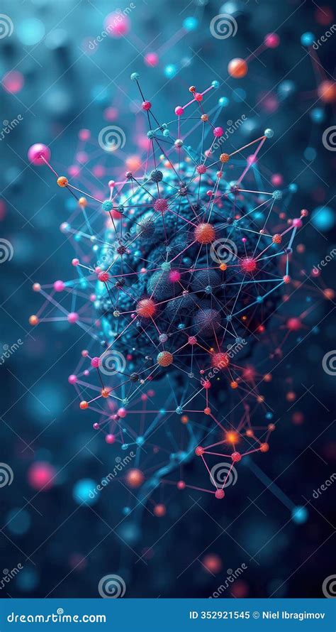Futuristic Neural Network Visualization With Glowing Nodes And Connections Stock Image Image