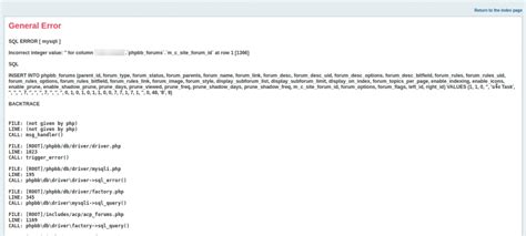 สอบถามสร้าง Forum ใหม่แล้ว Error Incorrect Integer Value For Column