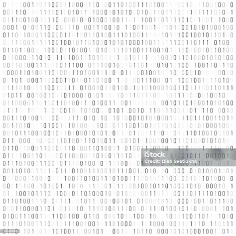 이진 코드 디지털 기술 배경입니다 0과 1로 컴퓨터 데이터 알고리즘 이진 데이터 코드 암호 해독 및 인코딩 벡터 일러스트 0에