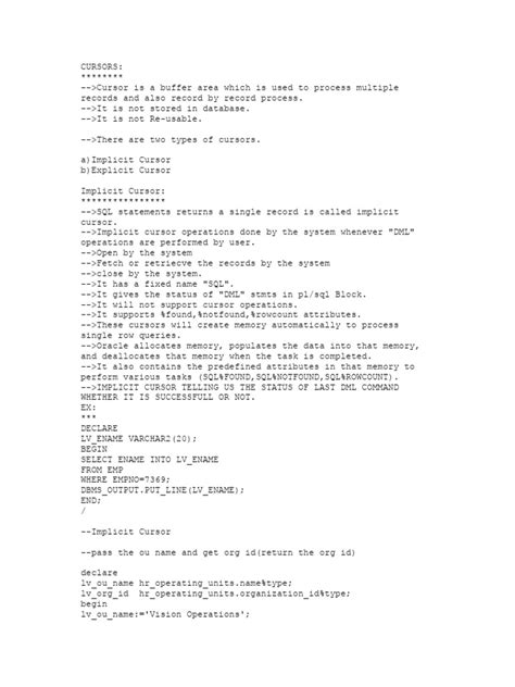 Pl Sql Cursors Pdf Data Management Software Information Retrieval
