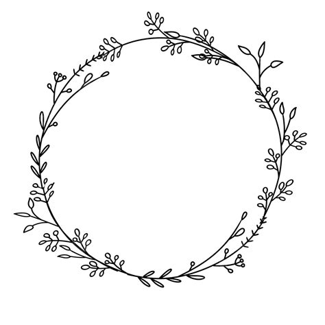 Leaves Floral Circle Frame For Wedding Invitations Leaves Floral