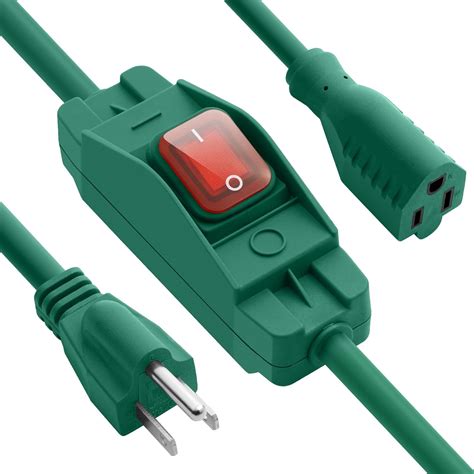 Outdoor Extension Cord With Switch On Off Waterproof Switch 3 Prong