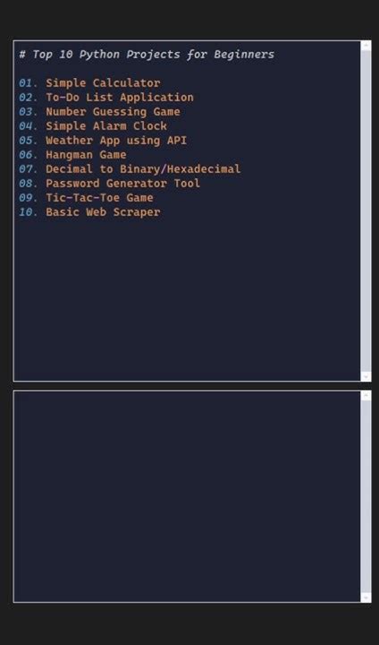 Top 10 Python Projects For Beginners Pythonprojects Pythonprojectforbeginners Youtube