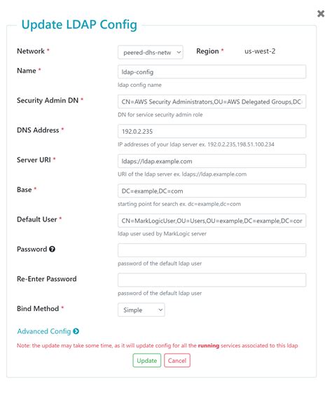 edit an ldap configuration