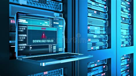 Downloading Files Download Failed Warning Error Alert Text On Computer Screen Stock Footage