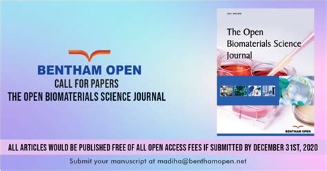 Call For Papers The Open Biomaterials Science Journal Bentham Open
