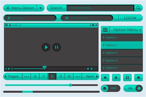Free Vector Flat Design Colored Ui Kit Collection Free Vector Flat Design Colored Ui Kit Collection