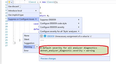 Light Bulb Actions For Bulk Configuring Analyzer Severities · Issue
