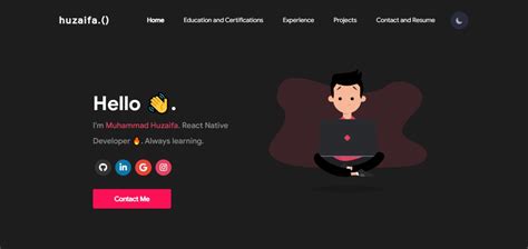 Muhammad Huzaifa On Linkedin React Portfolio Reactnative
