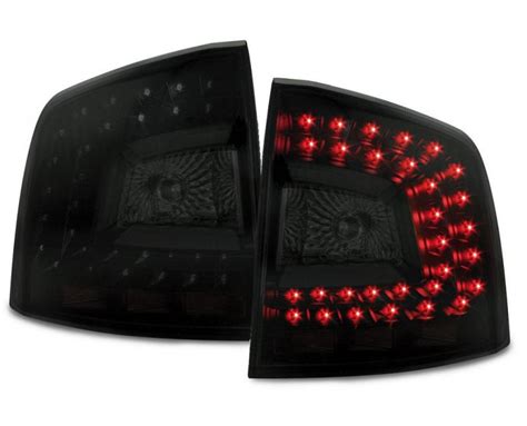 LED Black Smoke Taillights With Dynamic Blinker Set For Skoda Octavia