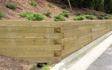 Landscape Timbers Retaining Wall Outdoor My Timber Retaining Wall Is